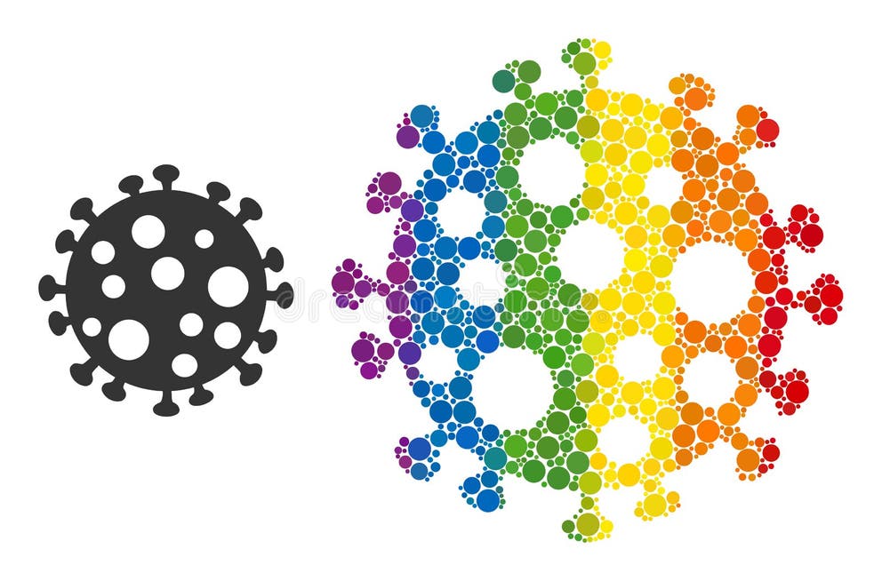 Dotted Virus Cell Composition Icon of Spectrum Spheres Stock Vector ...
