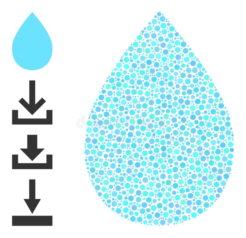 Dotted Water Drop Composition of Rounded Dots with Other Icons Stock ...