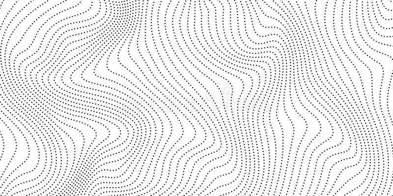 Dotted Wave Lines Background. Abstract Stripes Texture. Warped and ...