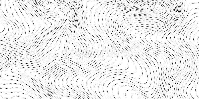 Dotted Wave Lines Background. Abstract Wavy Stripes Texture. Warped and ...