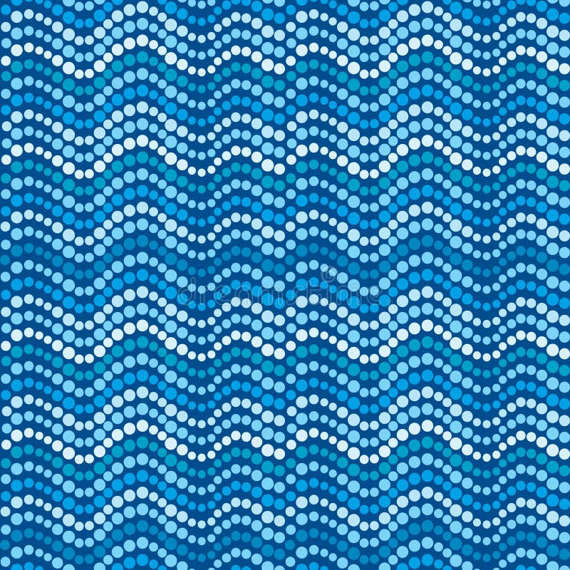 Dotted Waves, Abstract Blue Dotted Pattern Stock Vector - Illustration ...