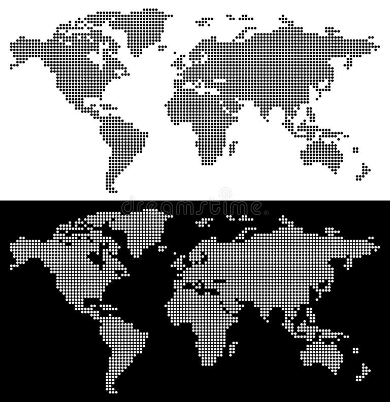 Detailed Dotted World Map Stock Illustrations – 1,903 Detailed Dotted ...