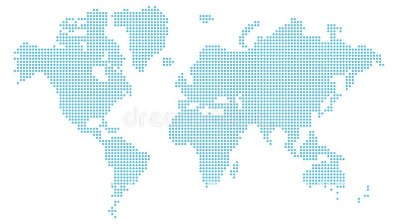 Dotted World Map. Dots Globe World Map. Seamless Loop. Digital World ...