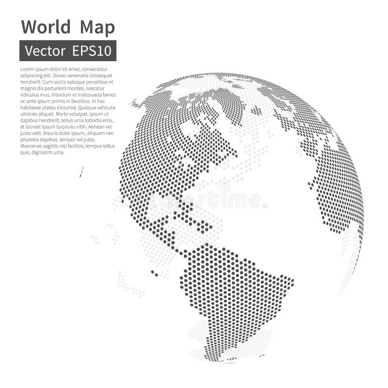 Dotted World Map Background. Earth Globe. Globalization Concept Stock ...