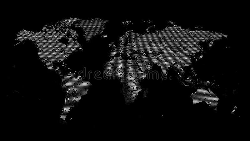 Dotted World Map on a Black Background. Dots World Map Stock Video - Video of shine, grey: 272070673