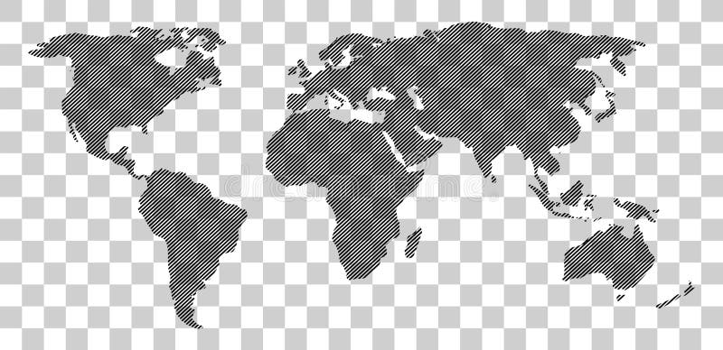 Dotted World Map Isolated on Checkered Background. Vector Illustration ...