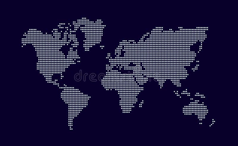 Dotted World Map. Vector Illustration Stock Vector - Illustration of ...