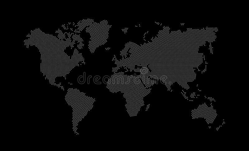 Dotted World Map. Vector Illustration Stock Vector - Illustration of ...