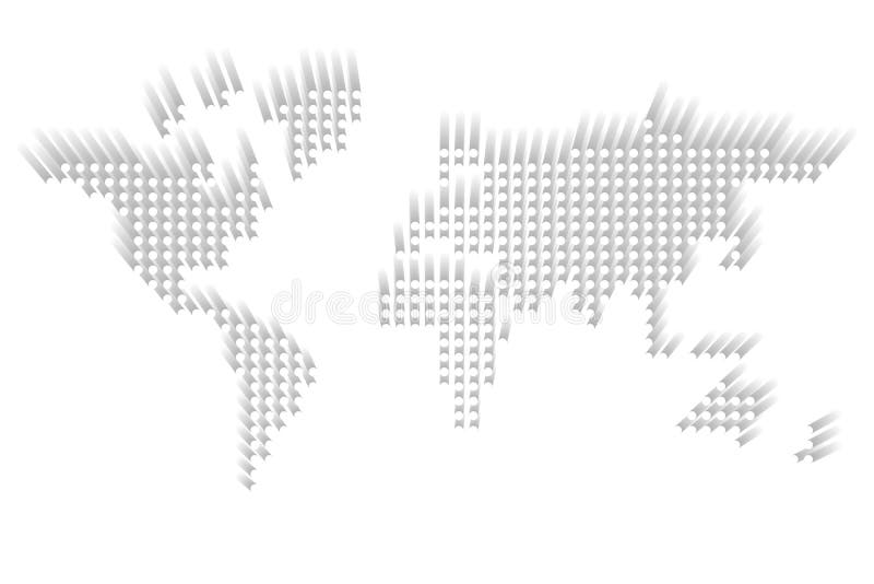 Dotted Map of World. Side View Distortion Stock Vector - Illustration ...