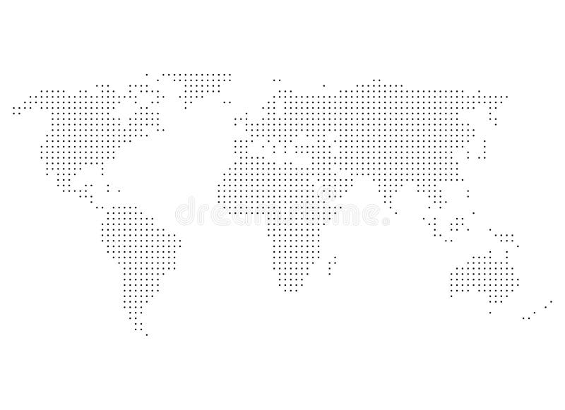 Dotted World Map White and Grey Stock Illustration - Illustration of ...