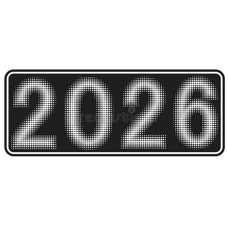 Dotted 2026 Year Sign, Halftone Pattern Forming New Year 2026 Stock ...