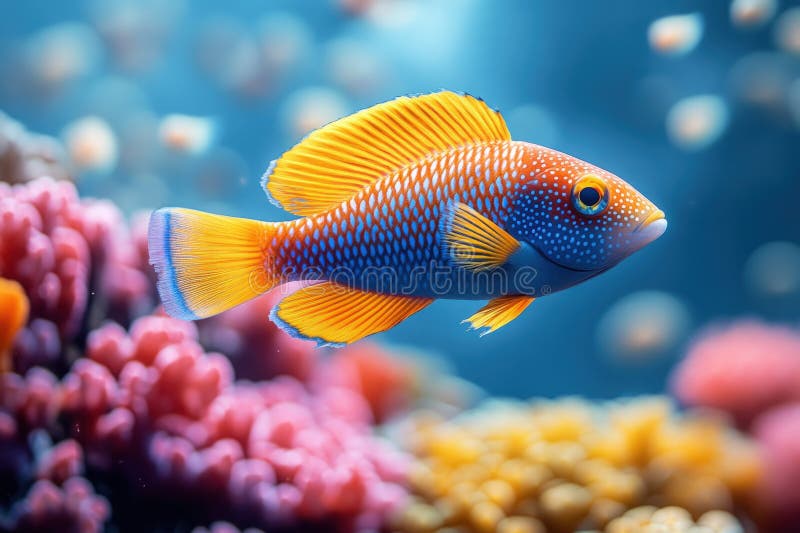 A Dottyback Fish in a Coral Reef, Detailed and Vibrant, Underwater ...