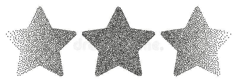 Dotwork Abstract Shapes, Star in Black Grain Texture Stock Vector ...