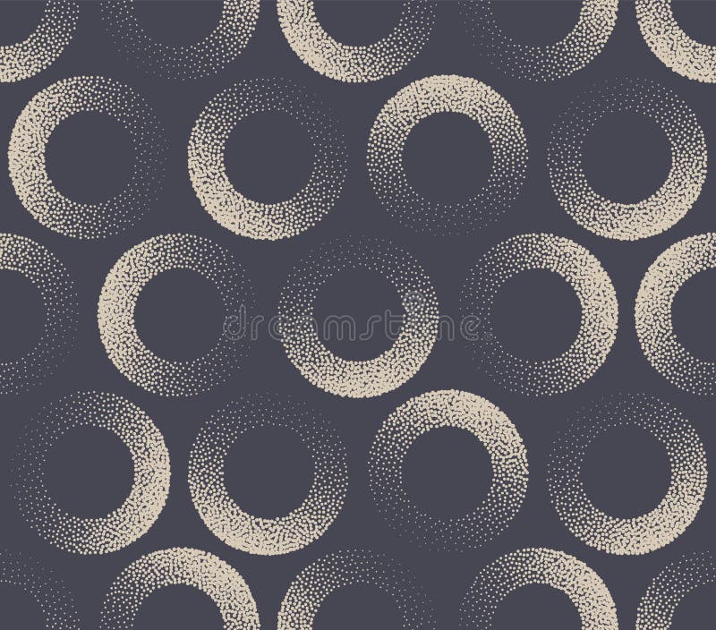 Dotwork Circle Retro Fashion Seamless Pattern Elegant Vector Abstract ...
