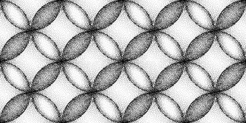Dotwork Circles Seamless Pattern Background. Black Noise Stipple Dots ...