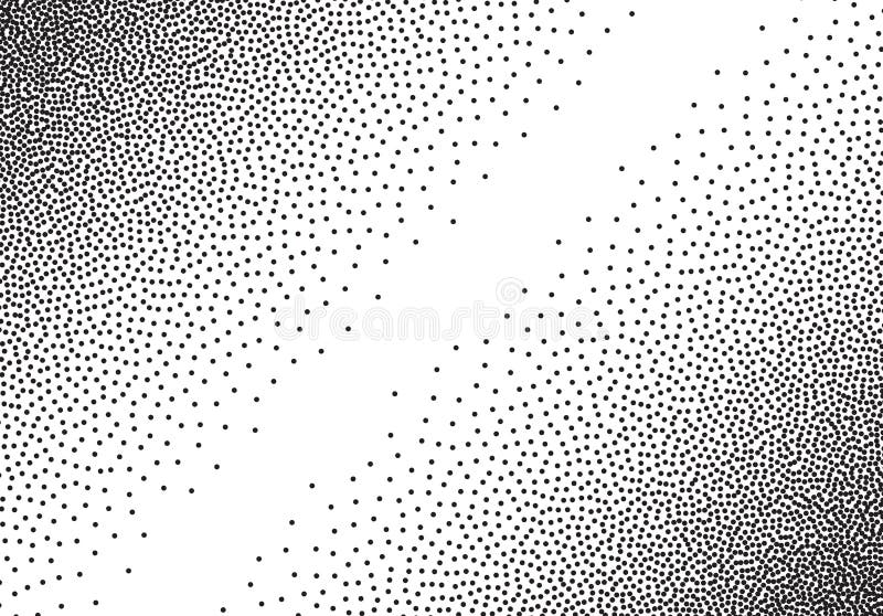 Dotwork Gradient Background, Black and White Scattered Stipple Dots Stock Vector - Illustration ...
