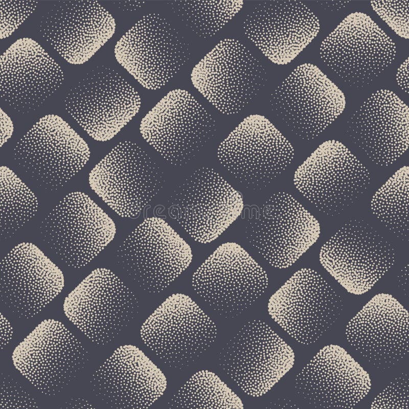 Dotwork Gradient Rounded Square Tiles Seamless Pattern Aesthetic Vector ...