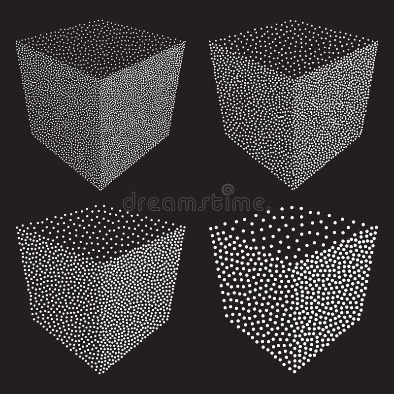 Dotwork Halftone Vector Cube Icon Stock Vector - Illustration of package, icon: 88575073