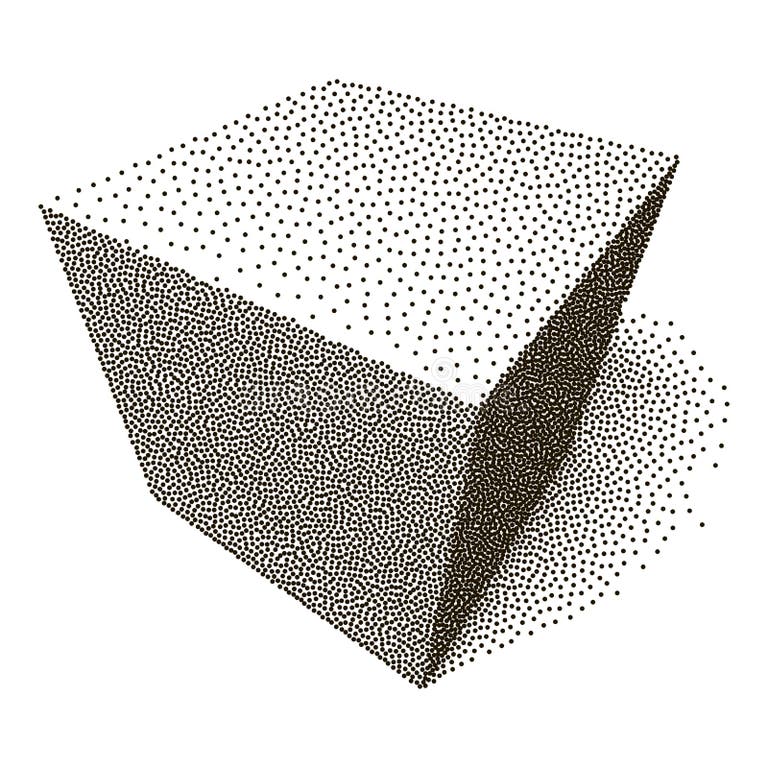 Dotwork Halftone Vector Cube Icon Stock Vector - Illustration of design, grunge: 61533010