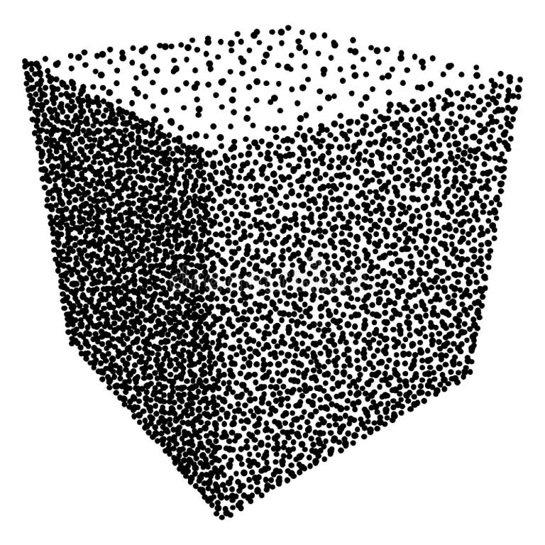 Dotwork Halftone Vector Cube Icon. Stock Vector - Illustration of engraved, point: 65928516