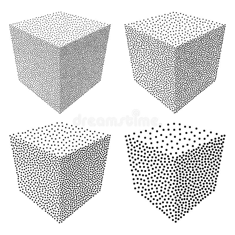 Dotwork Halftone Vector Cube Icon Stock Vector - Illustration of blank, point: 88049626
