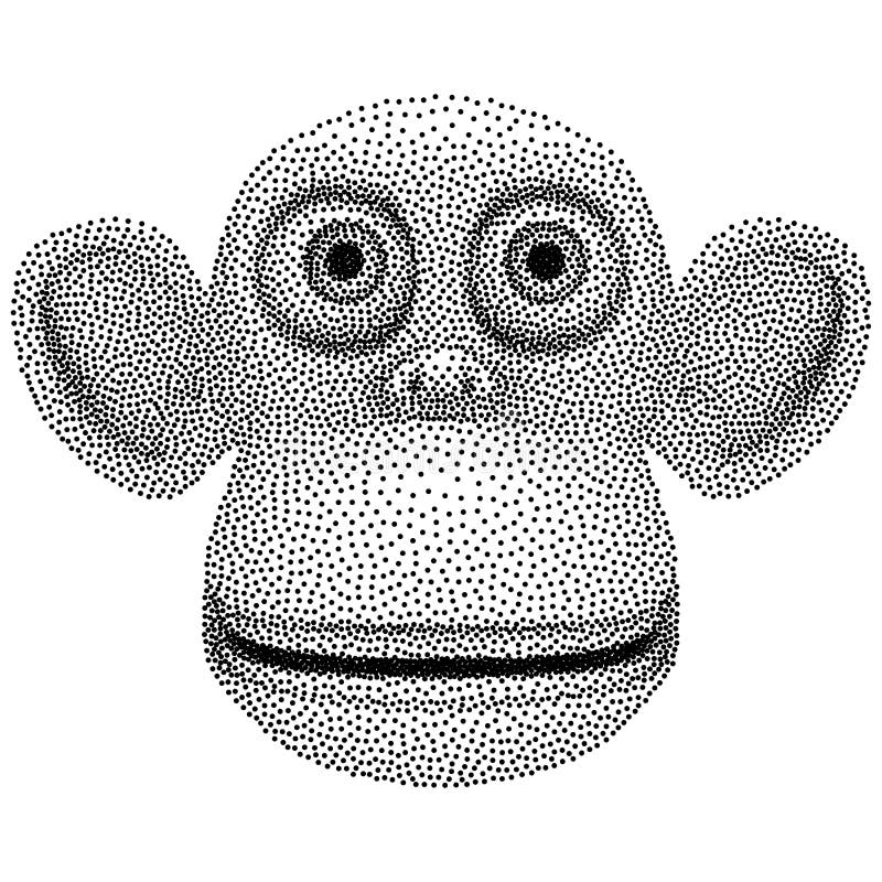 Dotwork Halftone Vector Monkey Stock Vector - Illustration of banner ...