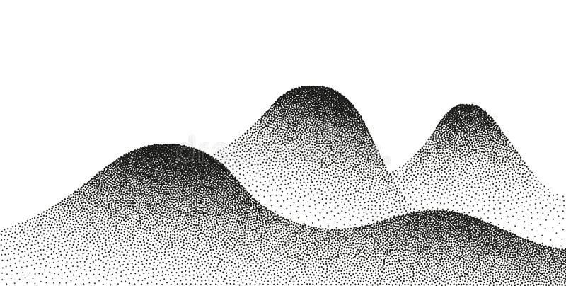 Dotwork Mountain Noise Sand Grain Gradient Vector Background Grunge ...