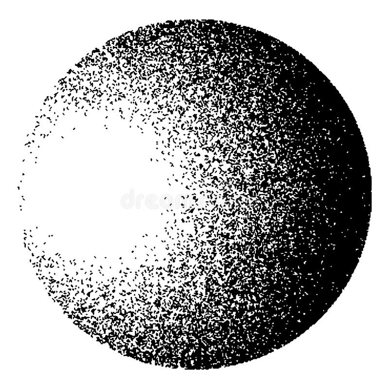 Dotwork Noise Gradient Circle. Sand Grain Effect. Black Noise Stipple ...