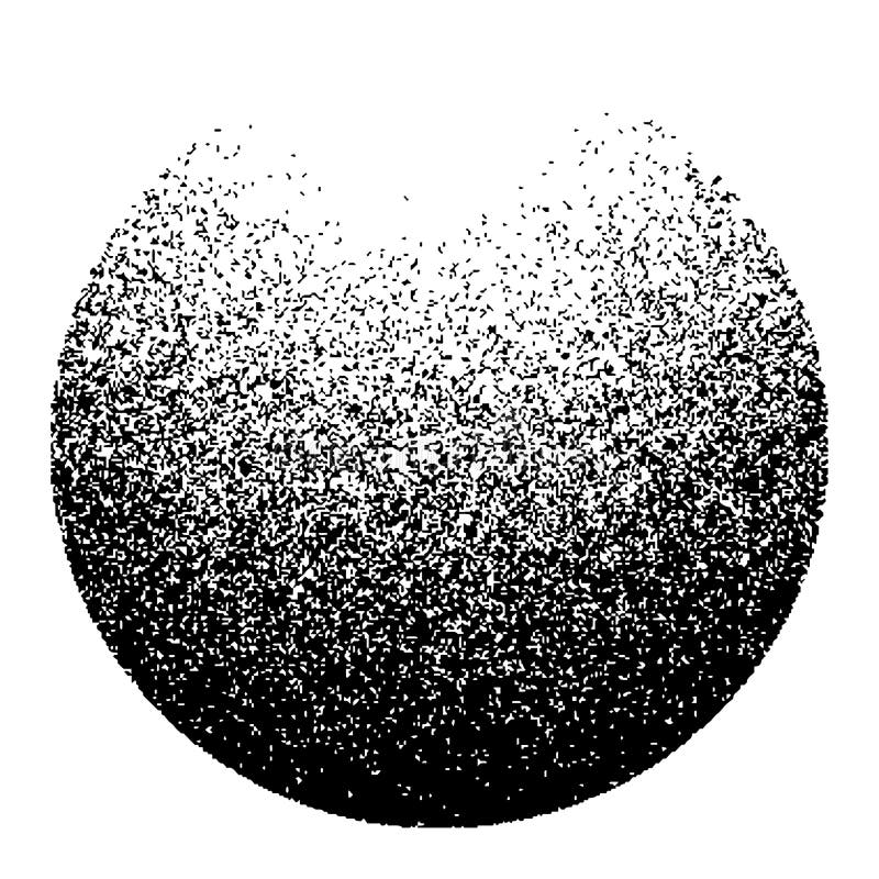 Dotwork Noise Gradient Circle. Sand Grain Effect. Black Noise Stipple ...