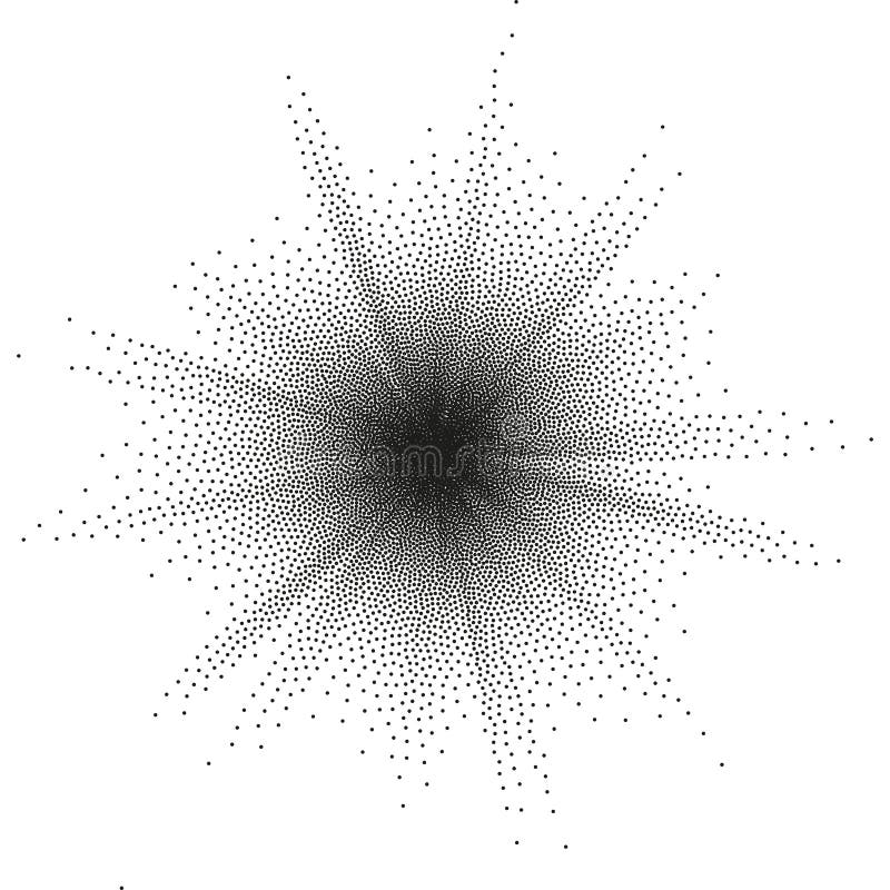 Dotwork Sunburst or Flare with Rays. EPS 10 Stock Vector - Illustration ...