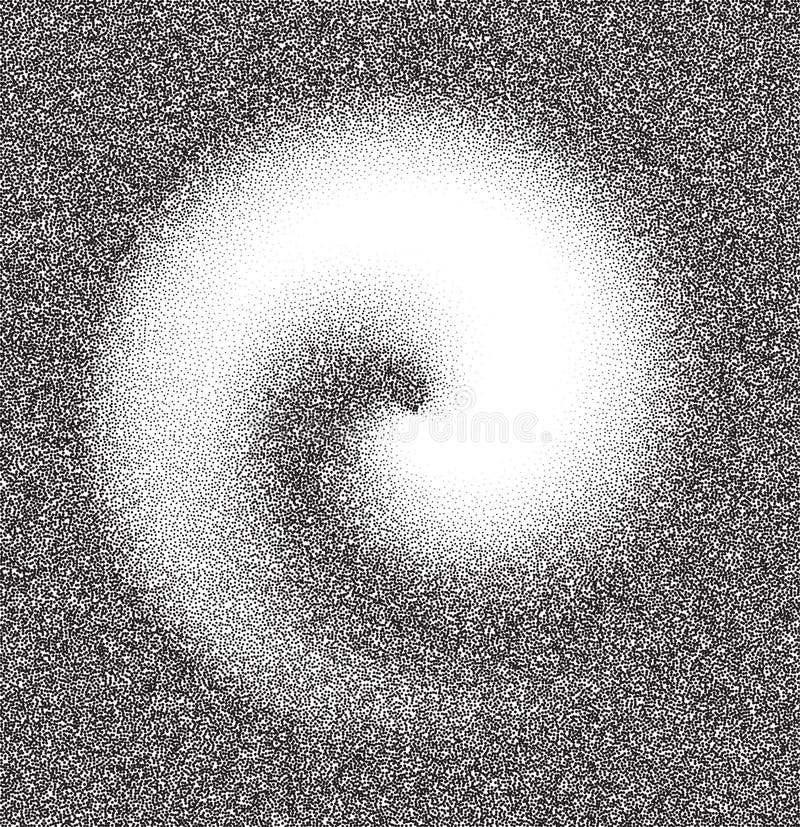 Dotwork Swirl Abstract Background. Black Noise Dots Spin Circle. Dotted ...