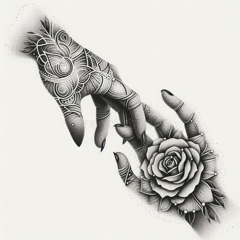 Dotwork Tiny Dots Creating Detailed and Intricate Designs Style Stock ...