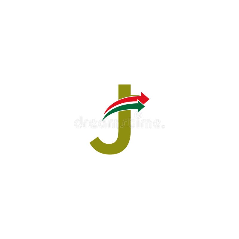 Doubel Arrow in Front Letter J Icon Logo Design Template Illustration ...