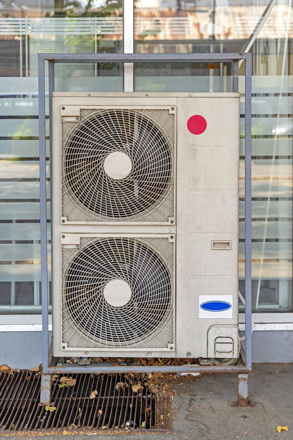 Double Air Conditioner Inverter Stock Image - Image of large, window ...