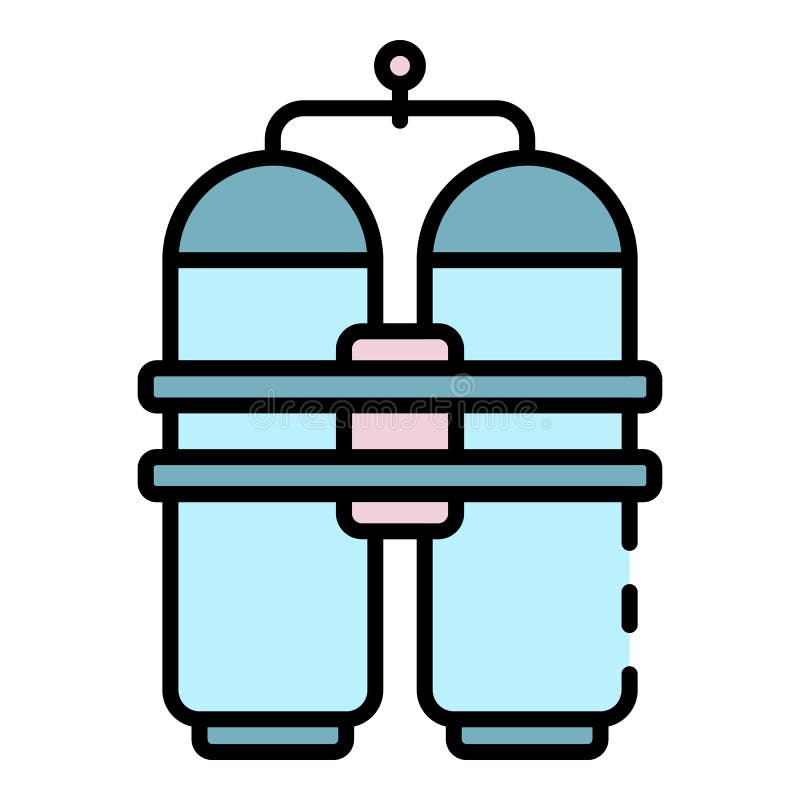 Double Air Tank Icon Color Outline Vector Stock Vector - Illustration ...