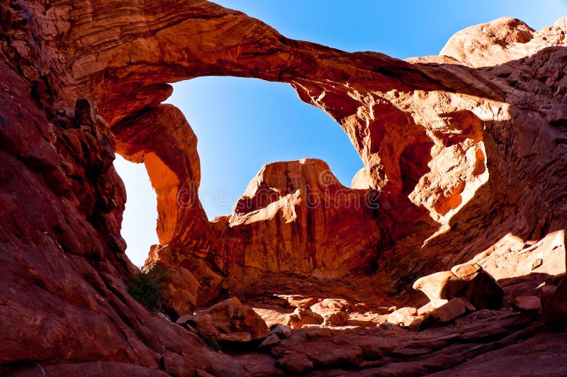 Double Arch stock photo. Image of rock, arid, nature - 15963302