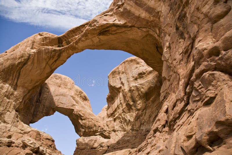Double O Arch, Arches National Park Stock Image - Image of double ...