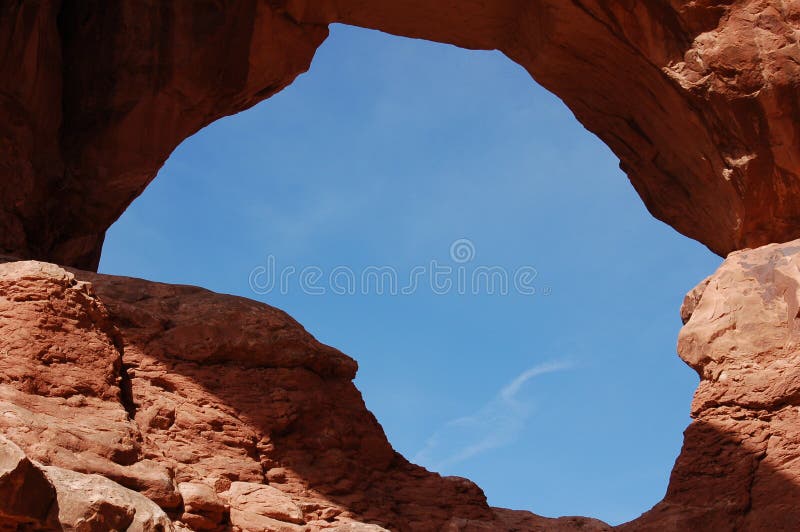 Double arch stock photo. Image of redrock, arches, park - 679586
