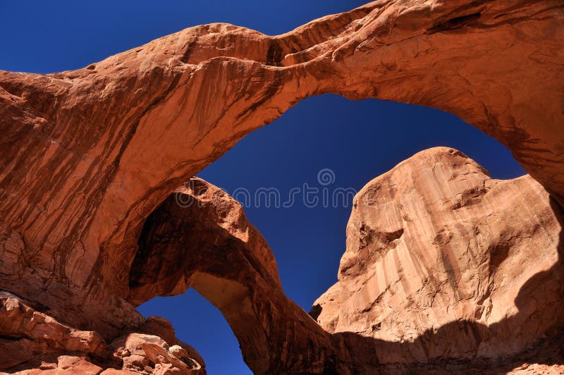 Double Arch, Arches National Park, Utah, USA Stock Photo - Image of ...