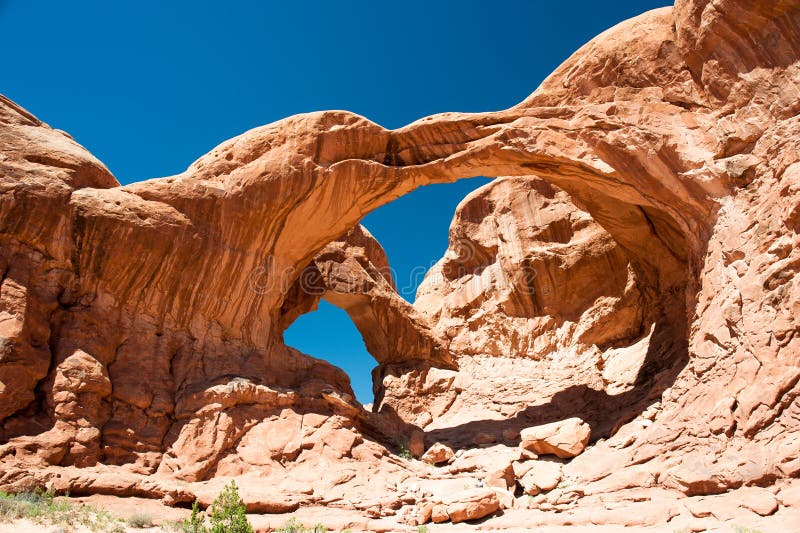Double Arch, Arches National Park Stock Image - Image of moab, rock ...