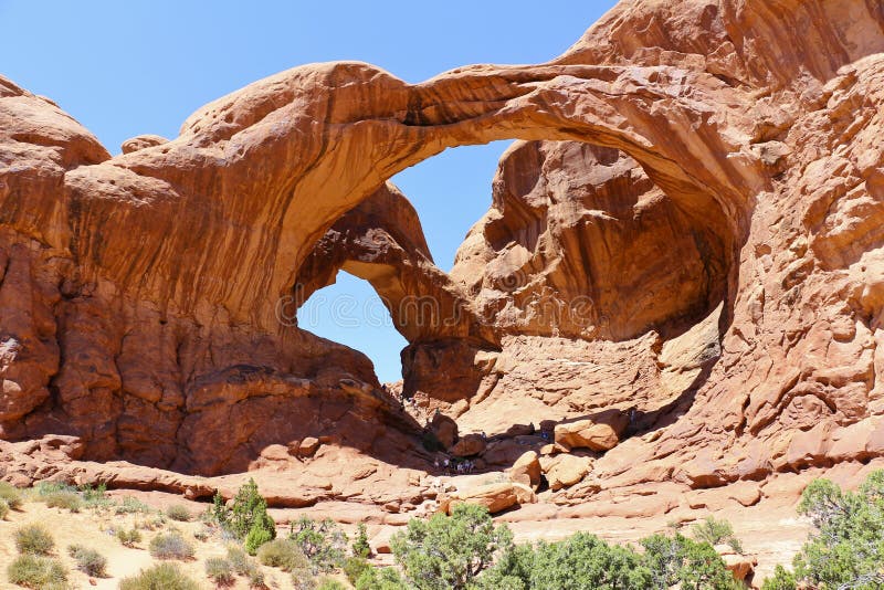 Double Arch, Arches National Park, USA Stock Photo - Image of park ...