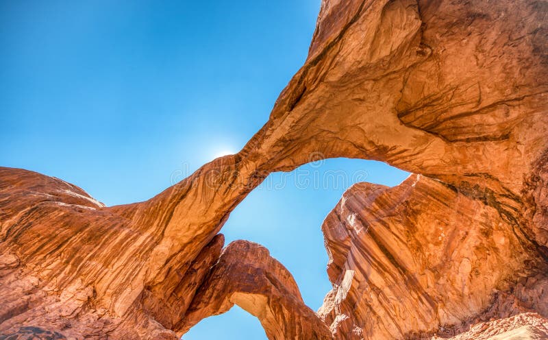Double Arch in Arches National Park, Utah Stock Image - Image of ...