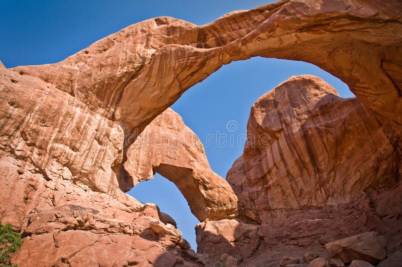 Double Arch, Arches National Park, Utah Stock Image - Image of tourism ...