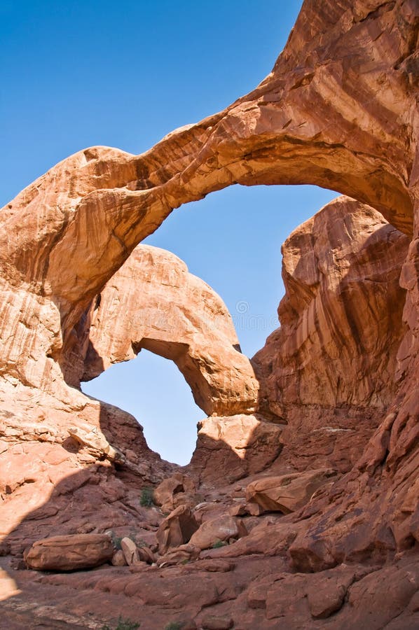 Double Arch, Arches National Park, Utah Stock Image - Image of ...