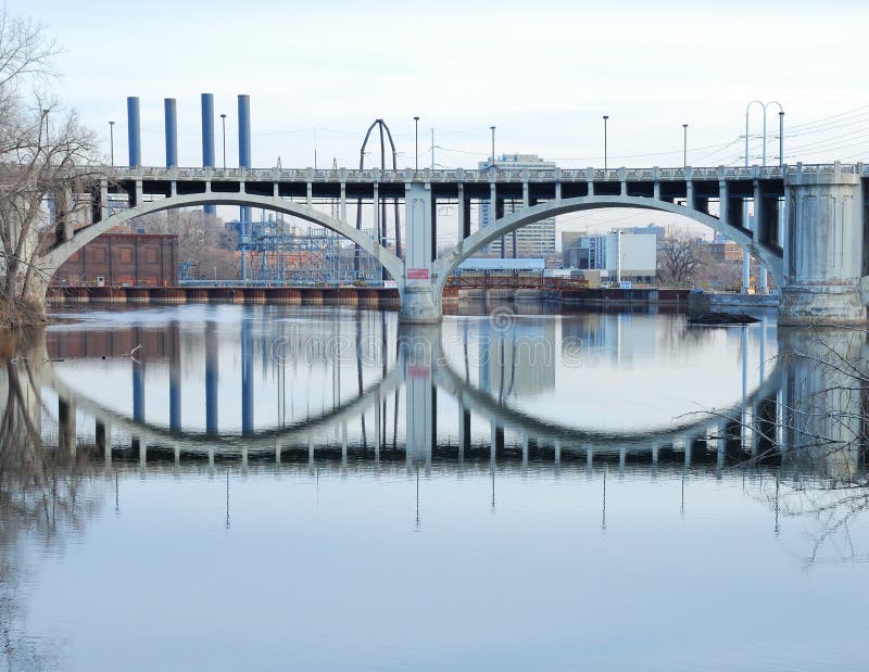 Double Arch Bridge Minnesota Stock Image - Image of buildings, autumn ...