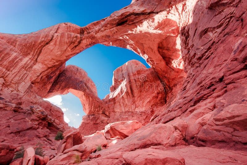 Double Arch Formation by a Sunny Day Stock Image - Image of delicate ...