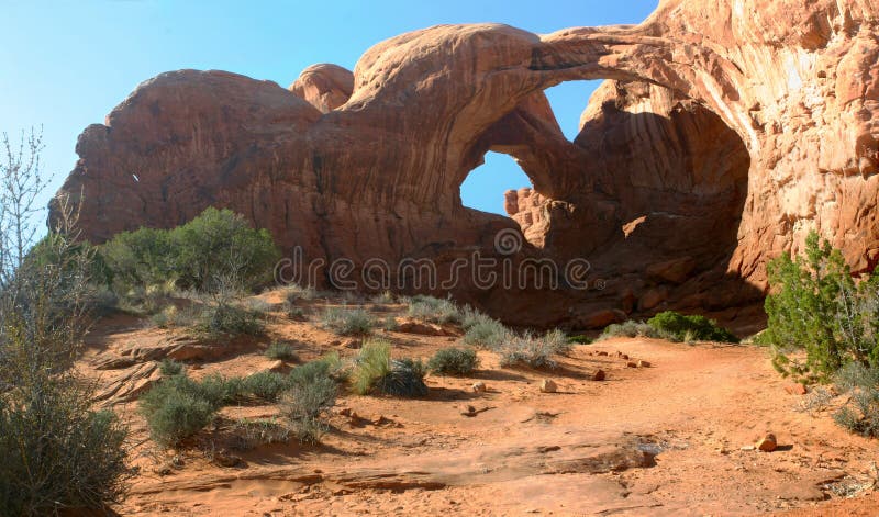 Double arch stock image. Image of desert, travel, landscape - 17866051