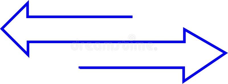 Double Arrow with Blue Lines Pointing in Both Directiions Stock ...