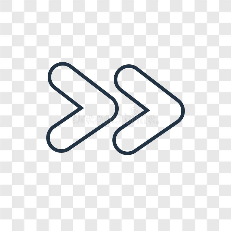 Double Arrow Concept Vector Linear Icon Isolated on Transparent Stock ...