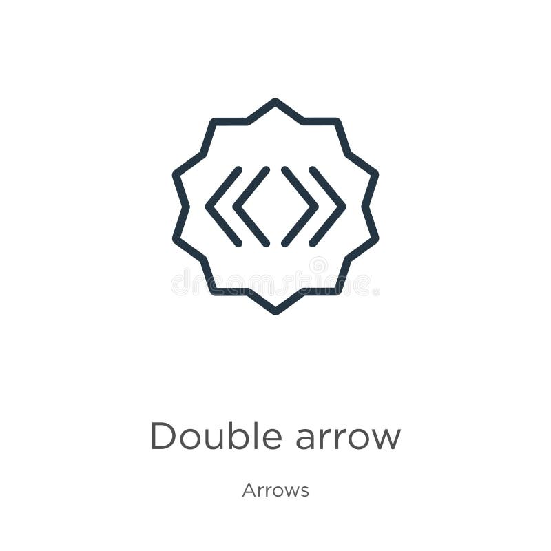 Double Arrow Icon. Thin Linear Double Arrow Outline Icon Isolated on ...